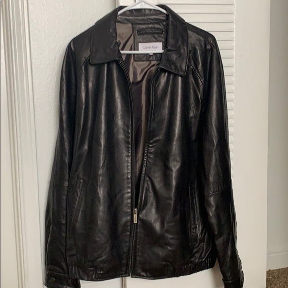 Calvin Klein | Jackets & Coats | Calvin Klein Leather Jacket | Poshmark